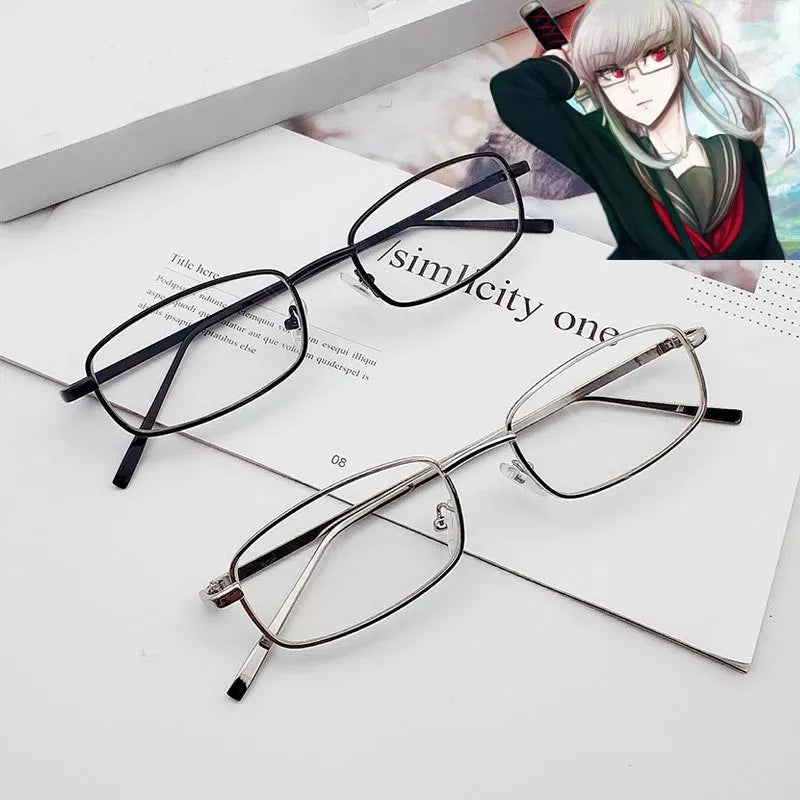 Womens Office Siren Rectangle Thin Metal Frame Glasses – The Kawaii Factory