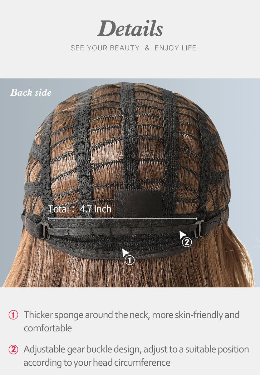 Korean Style Kpop Idol Wig Cosplay Synthetic Wig Brown Blue Ombre Stra ...