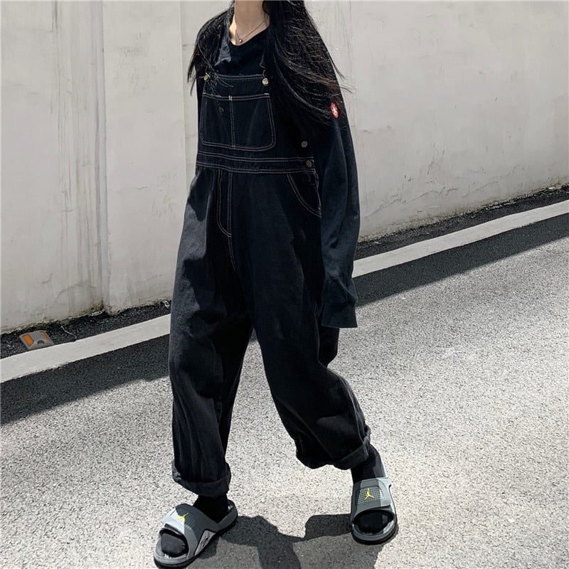 Korean Ulzzang Streetstyle Oversized Denim Overalls – The Kawaii Factory